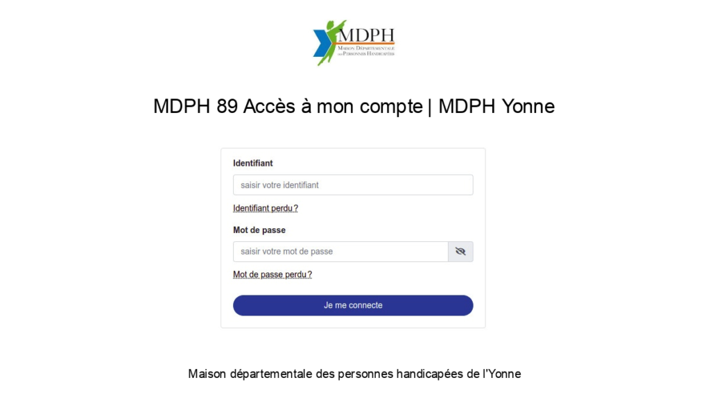 MDPH 89 Accès à mon compte | MDPH Yonne