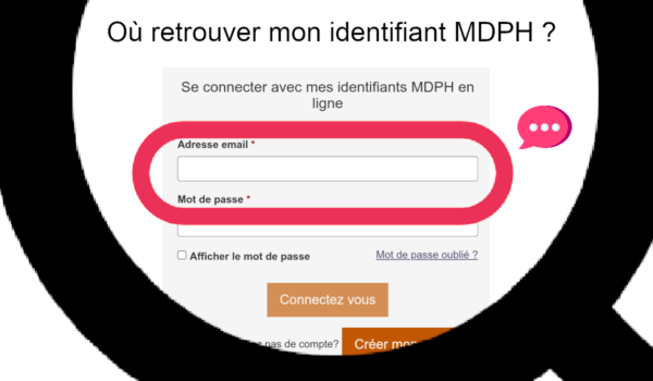 Identifiant MDPH et mot de passe - Assistance à la connexion