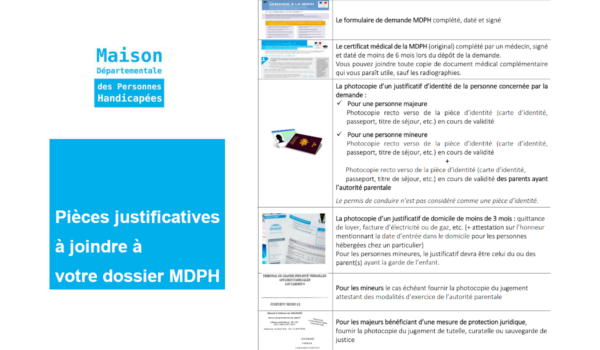 Liste des pièces justificatives MDPH pour un dossier complet